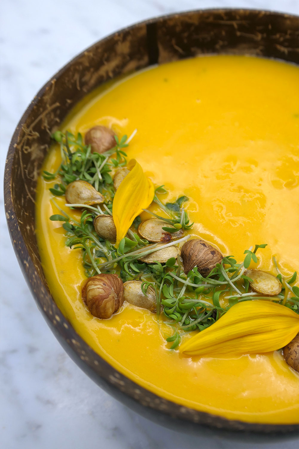 Velouté de butternut et courge Shiatsu - soil food